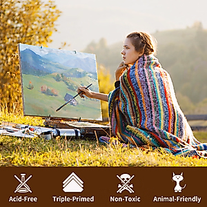 FIXSMITH Canvas Boards for Painting 12x16 Inch, Super Value 14 Pack Paint Canvases, White Blank Canvas Panels, 100% Cotton Primed, Painting Art Supplies