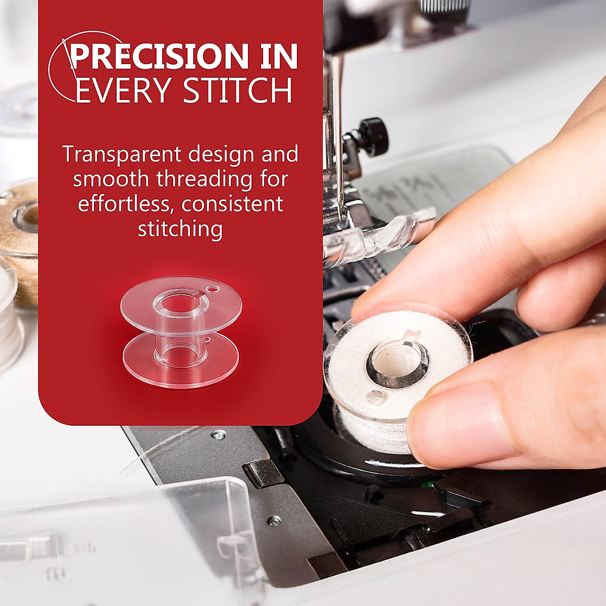 12pcs Bobbins fits Singer Sewing Machine - Class 15 Plastic Bobbins, 81348