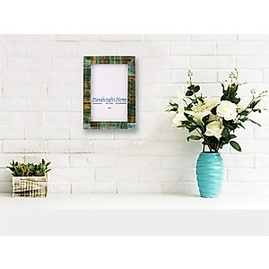 Handicrafts Home 4x6 Verdigris Picture Frame - Handmade Photo Frame with Plexiglass - Wall Hanging or Tabletop Display, Elegant Decor Gift