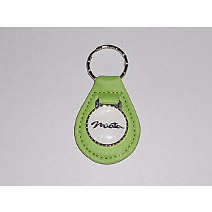 1990's 2000's MIATA VINTAGE LOGO LEATHER KEYCHAIN - BRIGHT GREEN