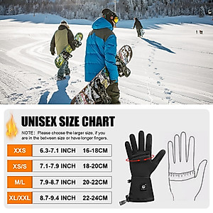 Upgraded Heated Glove Liners for Men Women, Rechargeable Electric Battery Heated Gloves Windproof Winter Glove Liners Thin Gloves Hand Warmer for Ski Snowboarding Hunting（M/L）