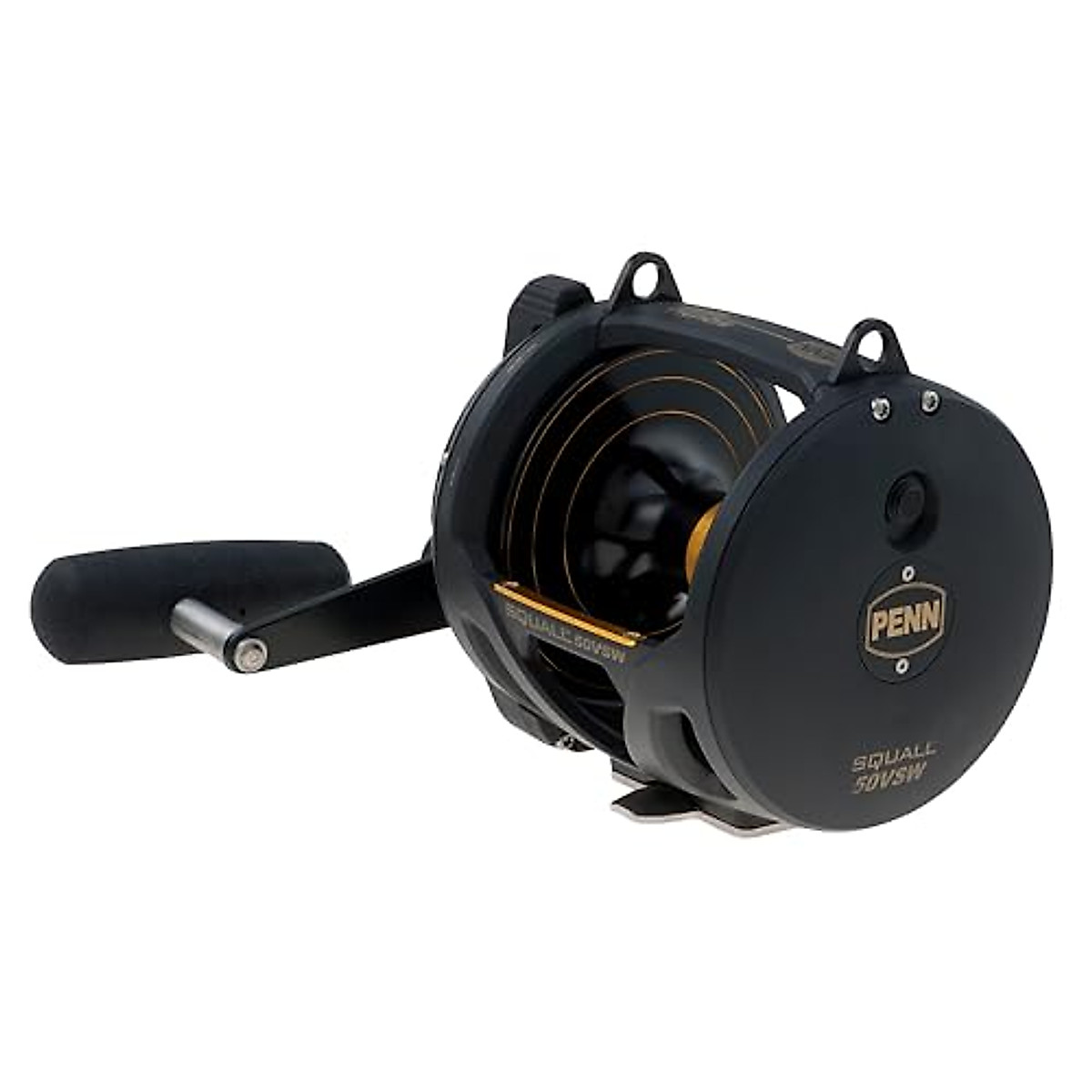 PENN 1292938 Squall Lever Drag 2-Speed Trolling Fishing Reel, 890/50, black, IGFA50, SQL50VSW