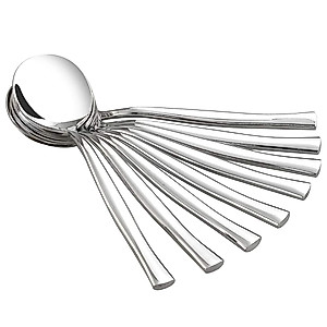 Idotry Round Soup Spoon, Stainless Steel Bouillon Spoon, Set of 12