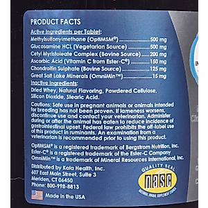 KALA HEALTH PeakTails Arthrix Plus, 150 Count Tablets, Provides Hip & Joint Support for Dogs, Formulated with Clinically Studied Ingredients, MSM, Glucosamine, Chondroitin