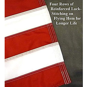 US Flag Factory - 3x5 FT American Flag (Pole Sleeve) (Embroidered Stars, Sewn Stripes) Outdoor SolarMax Nylon Flag - 100% Made in America (3x5 FT)