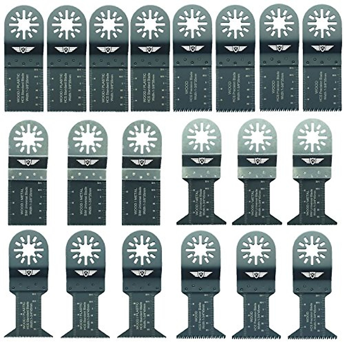 20 x TopsTools UNK20 OMT Mix Blades for Bosch Fein MultiMaster (Non-StarLock) Makita Milwaukee Genesis Chicago Craftsmen Nextec Rockwell Ryobi Hitachi Multi Tool Accessories