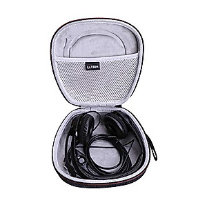 LTGEM Hard Case for Logitech USB Headset H390 / H430 / H570e and EAGLEND USB Headset/awatrue Computer Headset - Black+Grey