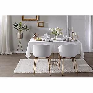 South Shore Flam Dining Chairs-White and Gold, 2