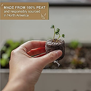 Eartheasy 42mm Peat Pellets with Seed Packet – Biodegradable Seed Starter Soil Pods Perfect for Your Indoor Garden, Vertical Garden Planter, Raised Garden Boxes and Seed Starter Trays (200 Pack)
