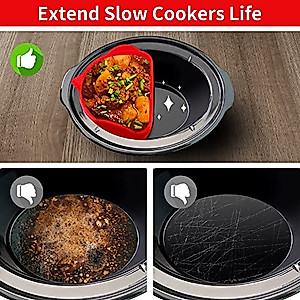 Silicone Slow Cooker Liners Divider Insert for Crockpot Resuable & Leakproof Food Grage Silicone Cooking Liner for 6-8QT Slow Cookers Kitchen Gadgats Kitchen Accessories Dishwasher Safe