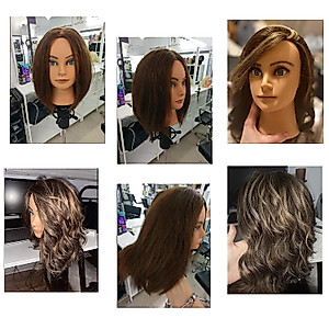 Traininghead 20-22" 100% Human hair Mannequin head Training Head Cosmetology Manikin Head Doll Head with free Clamp …