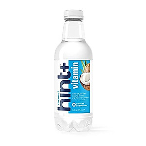 Hint+ Vitamin Coconut, Pure Water Infused with Coconut Plus a Vitamin Boost, 50% Daily Value Vitamin C, Vitamin A, B12, Zinc, Zero Sugar, Zero Calories, Zero Diet Sweeteners, 16 Fl Oz (Pack of 12)