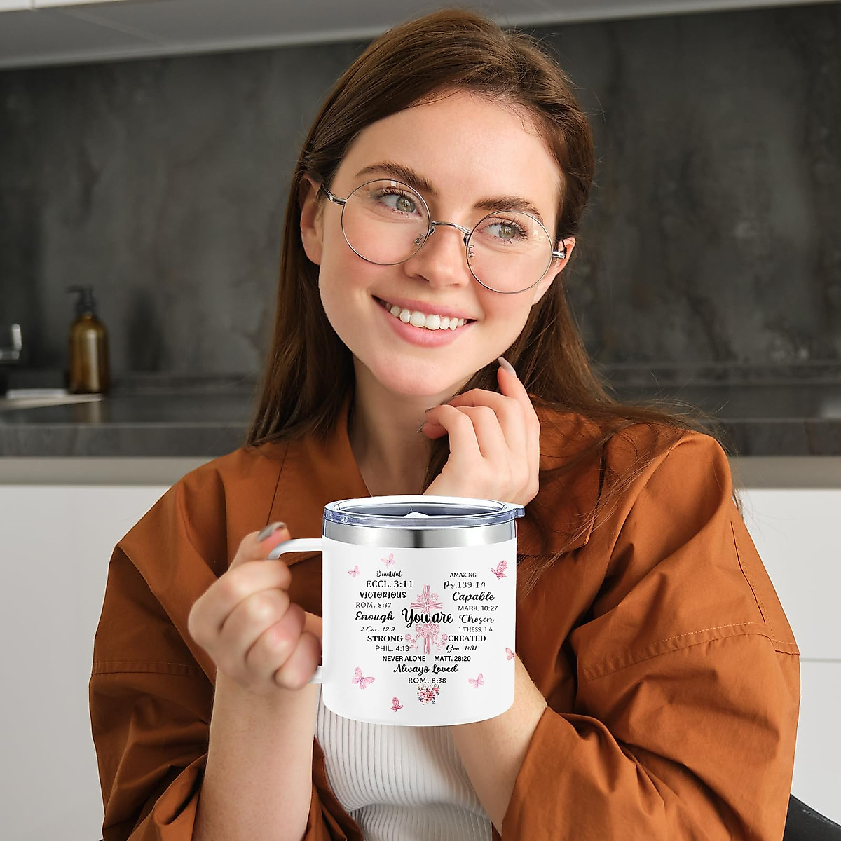 WWHSAI Christian Gifts for Women - You Are Gifts Baptism Tumbler - Inspirational Religious Birthday Presents for Women - Catholic Spiritual Faith Bible Verse Presents Coffee Cup for Girl 14oz