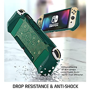 Mumba Dockable Case for Nintendo Switch OLED 2021, [Blade Series] TPU Grip Protective Cover Accessories Compatible with Nintendo Switch OLED 7 Inch and Joy-Con Controller (Viridian)