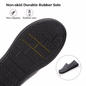 HomeTop Men's Classic Moccasin Slippers Comfy Memory Foam Indoor House Shoes Dark Gray,10 US