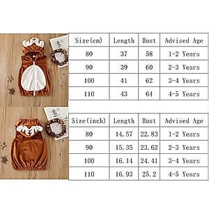 Frietlebird Toddler Baby Deer Halloween Costumes Christmas Costume Outfit Sleeveless Zipper Hooded Reindeer Romper Bodysuit for Kids(Brown Deer,2-3T)