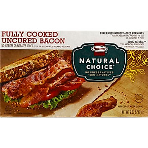 Hormel Natural Choice Fully Cooked Uncured Bacon, 2.5 Oz