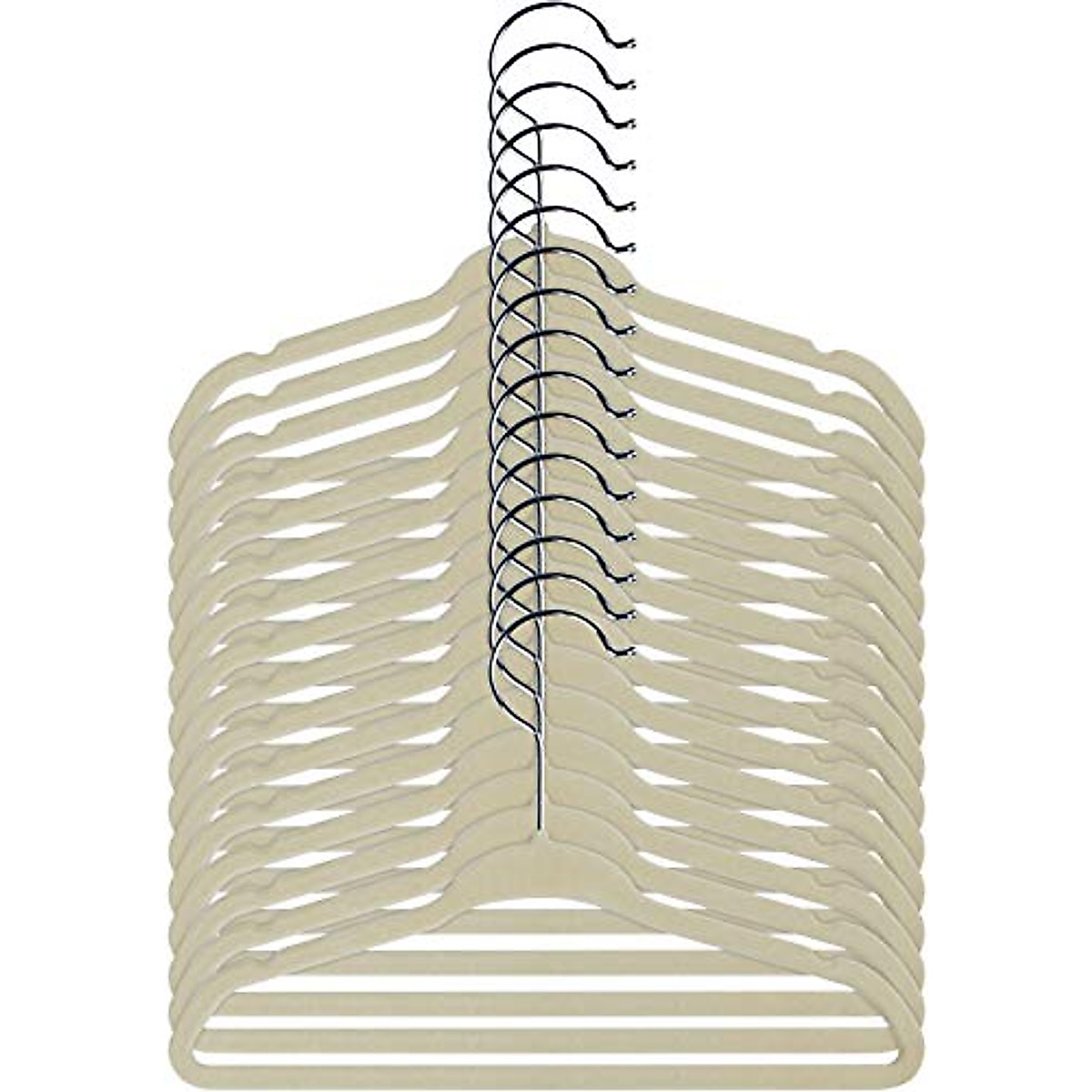 Utopia Home Kids Velvet Bulk Hangers - Small Clothes Hanger - Non Slip - Space Saver - Ivory Color (Bulk Pack of 100)