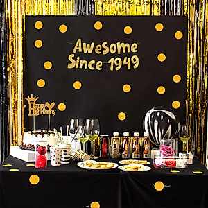 Awesome Since 1949 Gold Glitter Banner - 75th Birthday and Anniversary Party Decorations
