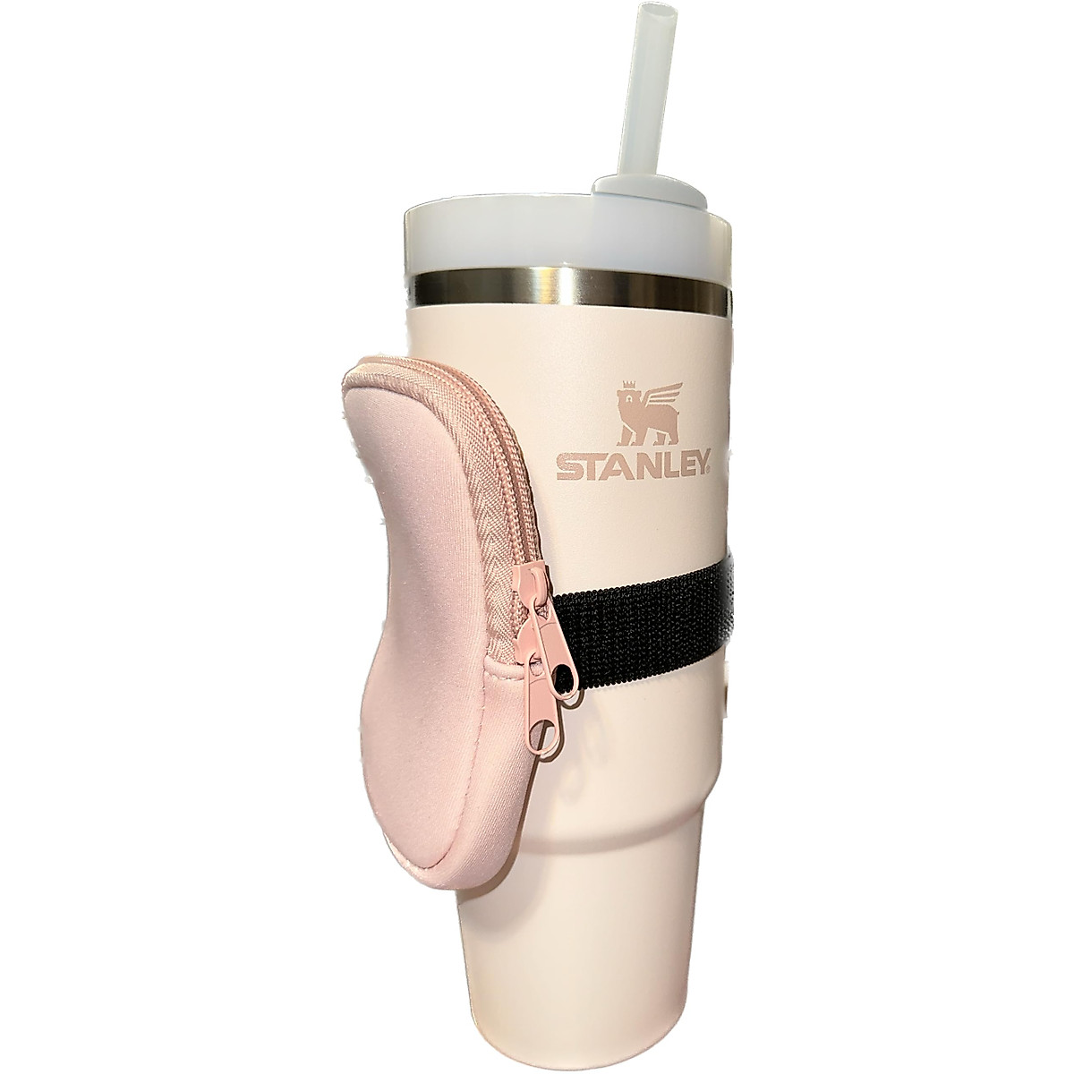 MIMI AND JUNE Water Bottle Zipper Pouch- Compatable for Stanley Quencher Adventure 40oz & Stanley IceFlow 20oz 30oz; Women's Gym Accessory; Card and Key Holder