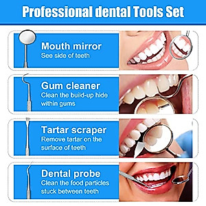 Tooth Repair Kit, Temporary Fake Teeth, Fixing The Missing and Broken Tooth Replacements, with 4 Dental Tools