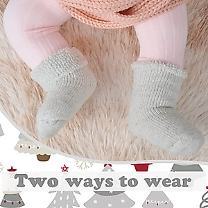 Mini angel Baby Wool Socks Warm Thick Ankle Socks 5 Pairs Winter Thermal Crew Socks Boot Socks for Toddler Boys Girls 1-3 Years(Colorful Set A, S)