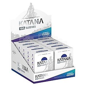 Ultimate Guard Katana Sleeves Blue Standard Size Cards Display Box [10 Packs]