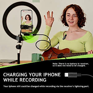 NEWWARE Wireless Lavalier Microphones for iPhone iPad, Lapel Mic with Charging Case and LCD Display, Plug-Play, Noise Reduction, for Recording, Vlog, TikTok, Live Stream (K61)