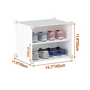 HOMIDEC Shoe Rack, 8 Tier Shoe Storage Cabinet 32 Pair Plastic Shoe Shelves Organizer for Closet Hallway Bedroom Entryway