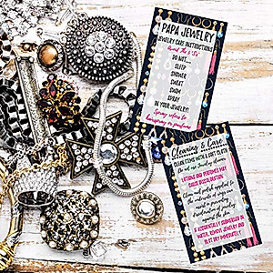 Jewelry Cleaning and Care Cards | Package of 50 | Bling Earrning Design | Jewelry Bling Queen Care Instructions