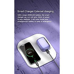 Acuvar in-Ear Wireless Bluetooth 5.2 Headphones, Earbuds IPX6 Waterproof with Microphone Rechargeable USB C Case for Smartphones Android iOS (Purple)