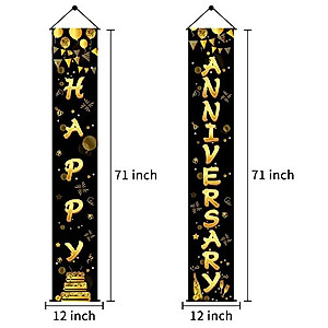 Yoaokiy 30 Year Anniversary Decorations Kit, 30th Wedding Anniversary Banner Party Decorations Supplies, Gold Happy 30th Anniversary Banner Porch Sign Decor
