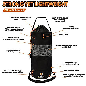 Herculean Premium Boat Trash Can | Portable Outdoor Waste Bag with Trash Bag Clips | Boat Trash Can | Reusable Mesh Trash Container for Boat Storage | Fishing Boat Accessory | Ideal for Laundry Bag