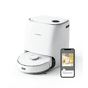 NARWAL Freo Robot Vacuum and Mop Comb, Washing & Drying, Dirt Sense Ultra Clean, Auto Add Cleaner, LCD Display, Smart Swing, Arcuate-Route, WiFi, APP Control, White