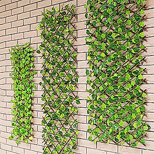 Vieoinas Expandable Faux Privacy Garden Fence, Privacy Screen for Balcony Patio Outdoor Faux Ivy Fencing Panel for Patio Garden Backyard Artificial Hedges Home Decorations (B)