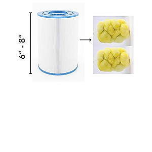 Filter Minion, 2 Pouch FM2P-G Replacement Filter for Hot Tub/Spa & Above Ground Pools, Standard Cartridges 6"-8" Tall, Yellow