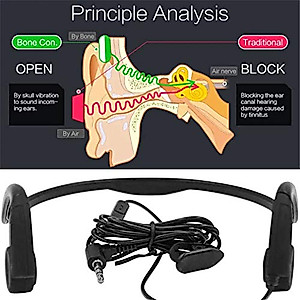Wired Open-Ear Bone Conduction Headphones with Microphones - 3.5Mm Outdoor Sports Lightweight Stereo Noise Reduction Headsets, for Gym Running Cycling,Orange