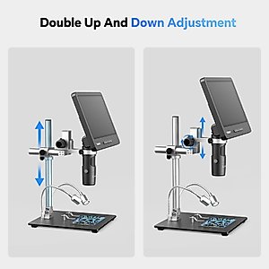 TOMLOV Digital Microscope 13" Pro Boom Stand Base BS04, 42MM(1.65INCH) Diameter Holder Ring for DM401 DM402 Pro Max DM9 DM201 DM202 DM501 Arm LCD Coin Microscope 2k Digital Magnifier