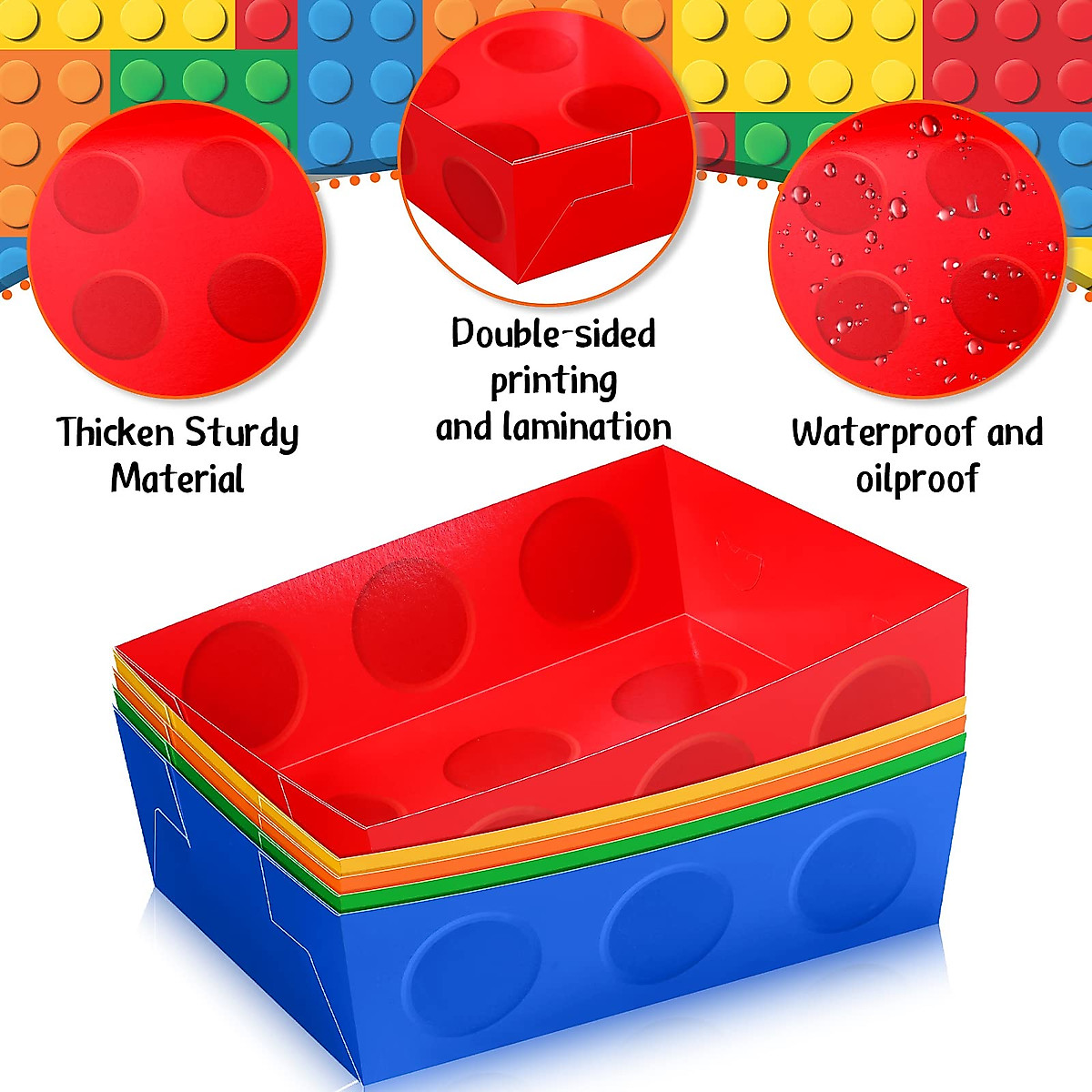 Build Fun with Bright Brick Party Trays - Perfect for Themed Events