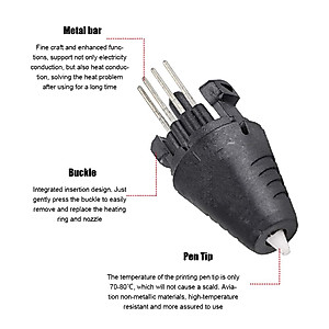 Akozon 3D Printing Pen Printer Parts Accessories Insertion Nozzle Print Head 1.75Mm Black