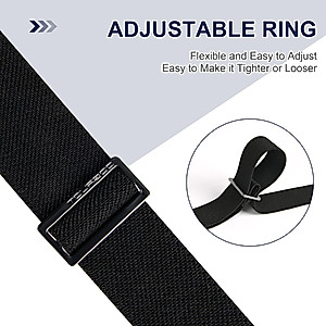 TOURZOO No Show Invisible Belt for Women/Men Elastic Web Strap Waist Stretch Belt with Flat Buckle for Jeans Pants Dresses