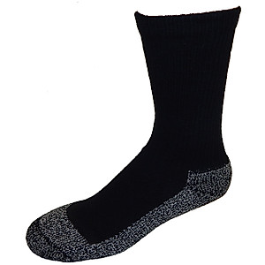Cushees Men's BLACK Triple Thick Crew Socks (3-pack) [160] (Large)