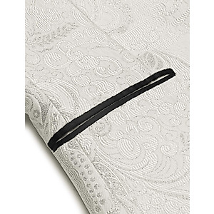 COOFANDY Men's Floral Tuxedo Jacket Luxury Embroidered Wedding Blazer Dress Suit for Party Dinner White