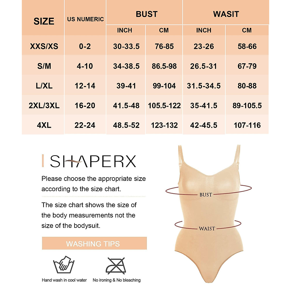 SHAPERX Women's Shapewear Bodysuit Tummy Control Body Shaper Seamless Sculpting Snatched Waist Body Suit，SZ5215-Beige-L/XL