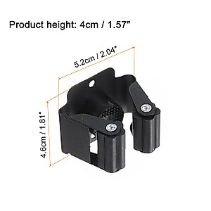 uxcell 12pcs Mop Broom Holder Wall Mount, 304 Stainless Steel Mop and Broom Holder, Wall Mounted Broom Hanger for Bathroom, Kitchen, Office, Black