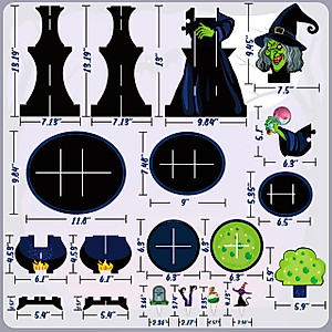 2 Set Halloween Witch Cupcake Stand Decorations, 3 - Tier Cardboard Cauldron Tray Holder Plus 24 Cake Toppers Birthday Party Supplies Decor（Assembly Needed）