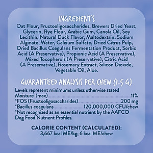 Montana Dog Food Co. Digestive Health Supplement for Dogs – Savory Duck Soft Chew with Prebiotics and Probiotics, – Supports Gut Flora & Intestinal Well-Being – Vet Formulated, USA-Made, 90 Soft Chews