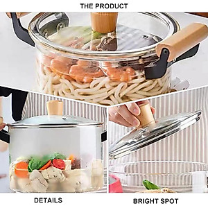 BESPORTBLE Glass Saucepan with Cover Heat Resistant 2. 5L Glass Cooking Pot with Cover Nonstick Soup Pot Sauce Pan for Soup Pasta Noodle Baby Food Transparent
