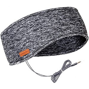 ASIILOVI Sleep Headphones & Ear Warmers Headband Headphones & Ear Muffs Ear Covers with Ultra-Thin HD Stereo Speakers for Outdoor Sports Running Nap Sleeping ASMR & Daily Wear (Wired-Twist Gray)