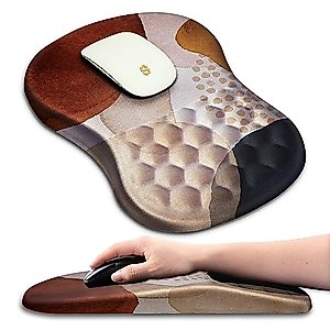 Ergonomic Mouse Pad with Wrist Rest Support, Massage Design Mouse pad Relief Carpal Tunnel Pain, Entire Memory Foam Non-Slip Mouse Pad, Computer Mouse Pads for Wireless Mouse Pad, Cool Boho Stone
